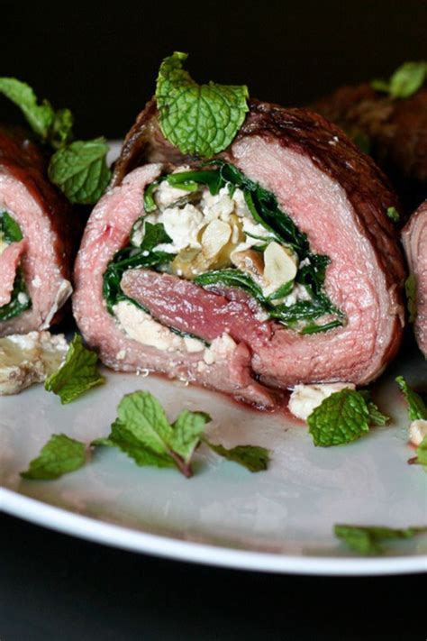Flank Steak Stuffed With Spinach Feta And Artichokes Artichoke Recipes