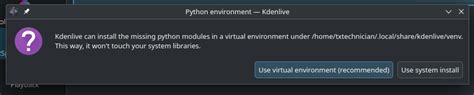 Cant Install Whisper Using Kdenlives Interface Unable To Create Python Virtual Environment