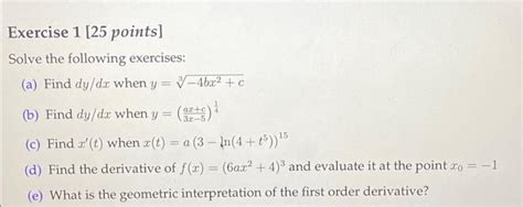 Solved Exercise 1 25 Points Solve The Following Exercises