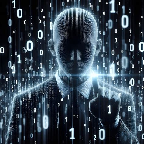 Premium Photo Binary Man Made Of Zeros And Ones In Computing Concept