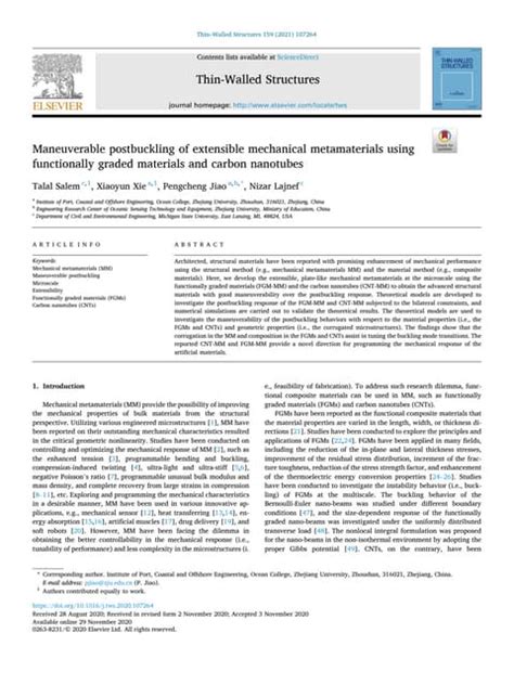 Static And Free Vibration Analyses Of Carbon Nanotube Reinforced Composite Plates Pdf
