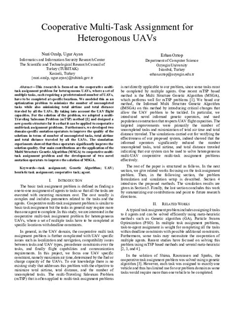 Pdf Cooperative Multi Task Assignment For Heterogonous Uavs