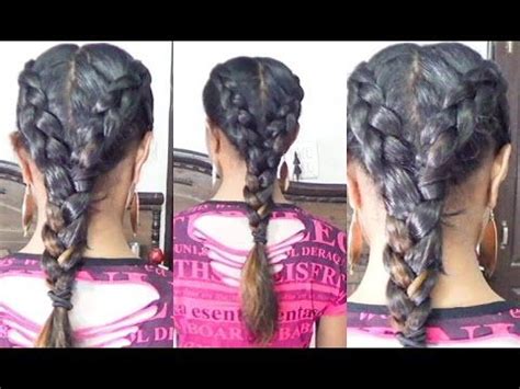 2 Dutch Braids Into 1 Hair Tutorial Dutch Braid Dutch Braids Natural Hair Two Dutch Braids