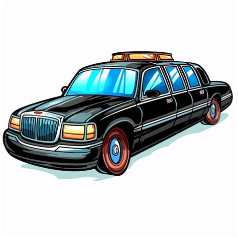 Premium Vector Limo Cartoon Clipart Colored Illustration