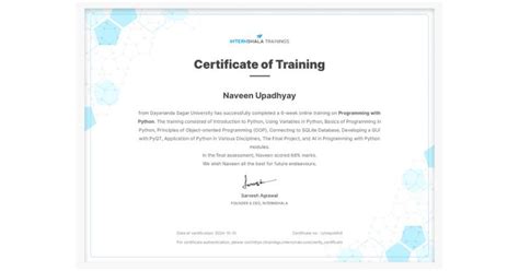 Naveen Upadhyay On Linkedin Successfully Completed The Programming With Python Training From