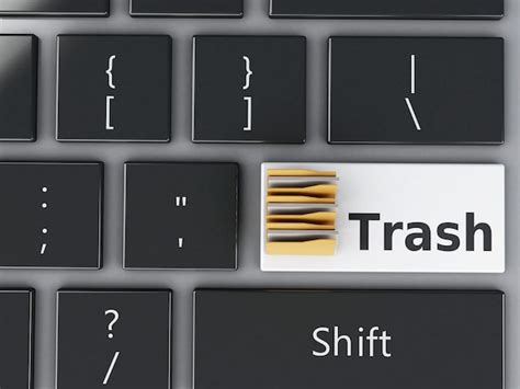 premium photo 3d trash button and folders on the computer keyboard