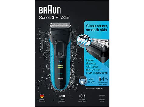 BRAUN Series ProSkin S Rasierer Schwarz Blau Folienschaber SATURN