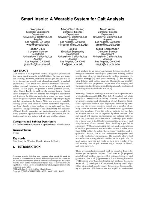 Pdf Smart Insole A Wearable System For Gait Analysis