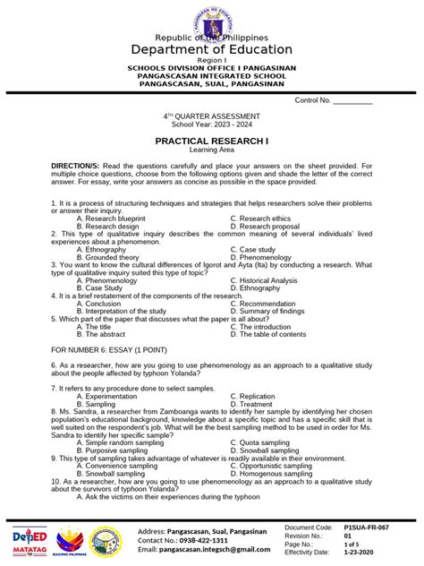 Pr 1 Exam 082836 Pdf Qualitative Research Sampling Statistics