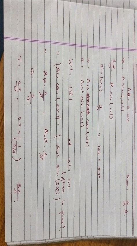 A Particle Executes Simple Harmonic Motion With An Amplitude Of 5 Cm
