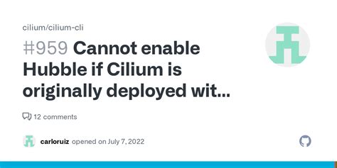 Cannot Enable Hubble If Cilium Is Originally Deployed With Hubble