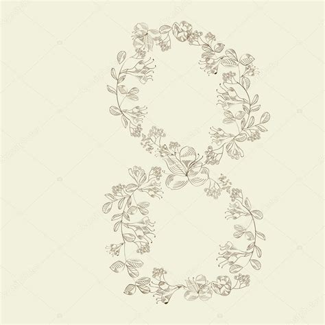 Floral Font Number 8 — Stock Vector © Jershova 3011649 Floral Font Number 8 — Stock Vector © Jershova 3011649