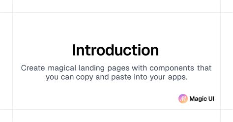 Introduction Magic Ui