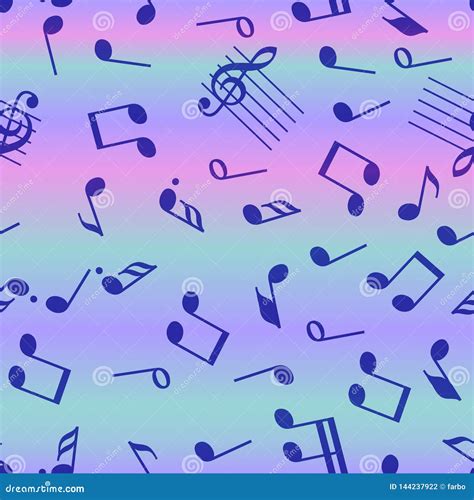 Seamless Vector Music Notes Pattern Stock Vector Illustration Of
