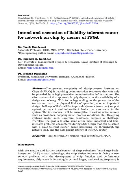 Pdf Intend And Execution Of Liability Tolerant Router For Network On