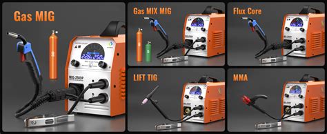 Hitbox 250 Aluminum Mig Welder Single Pulse 5 In 1 Gas Miggasless