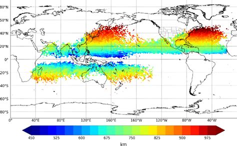 Global Spatial Distribution Of Storm Size Estimated Using W06 Smoothed