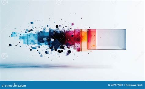A Dynamic Explosion Of Color And Shapes Emanating From A Rectangular Container Stock