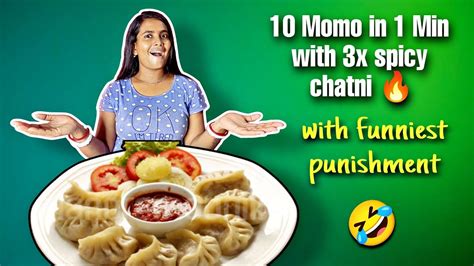 10 Spicy Momos In 1 Min Eating Challenge🥵 Funniest Punishment For