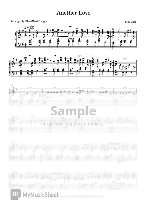 Tom Odell Another Love Sheets By Sheetmusicsimply