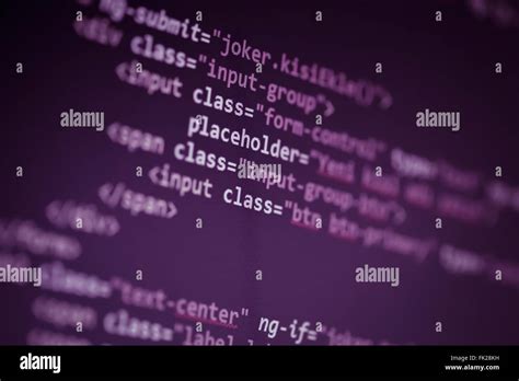Web Page Source Codes Macro Stock Photo Alamy