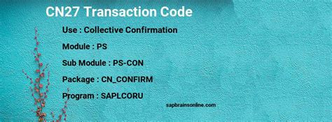 Cn Sap Tcode For Collective Confirmation
