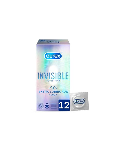 Durex Preservativo Invisible Extra Lubricante 12 Unidades
