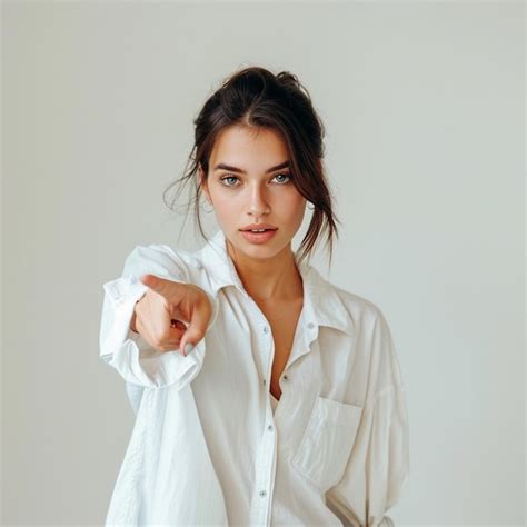 Girl Wear White Shirt Loose Fitting Ai Generative Premium Ai