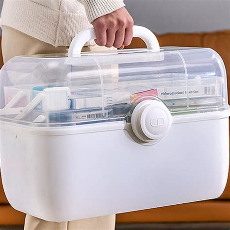 Голям куфар за лекарства с дръжка и кутия за хапчета