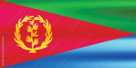 Flag Of Eritrea Eritrean National Symbol In Official Colors Template Icon Abstract Vector