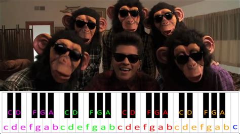 The Lazy Song By Bruno Mars Piano Letter Notes