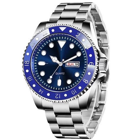 Buy Shocknshop Analog Blue Dial Stainless Steel Chain Day And Date Functional Wrist Watch For