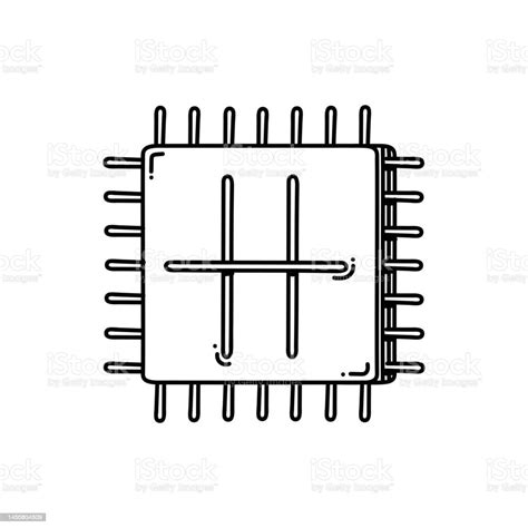 프로세서 라인 아이콘 스케치 디자인 완벽한 픽셀 편집 가능한 스트로크 Cpu 기술 컴퓨터 칩 Cpu에 대한 스톡 벡터 아트 및 기타 이미지 Istock