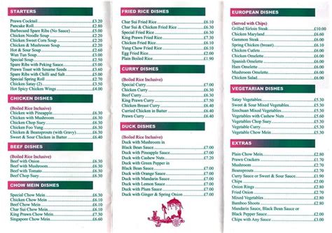 Menu At New Five Star Restaurant Kilmarnock