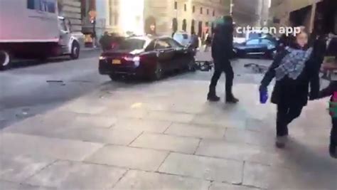 Car Ploughs Into People On Pavement Near The World Trade Centre In New