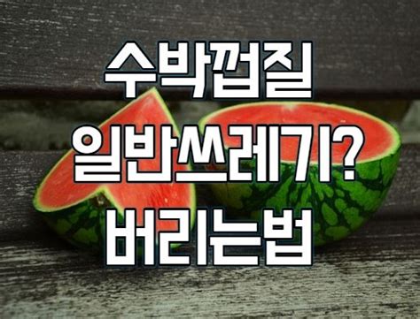 수박껍질 일반쓰레기음식물 버리는법은