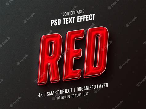 Premium Psd Red Text Effect