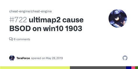 Ultimap2 Cause Bsod On Win10 1903 · Issue 722 · Cheat Enginecheat