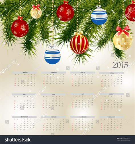 2015 New Year Calendar Vector Illustration Vetor Stock Livre De