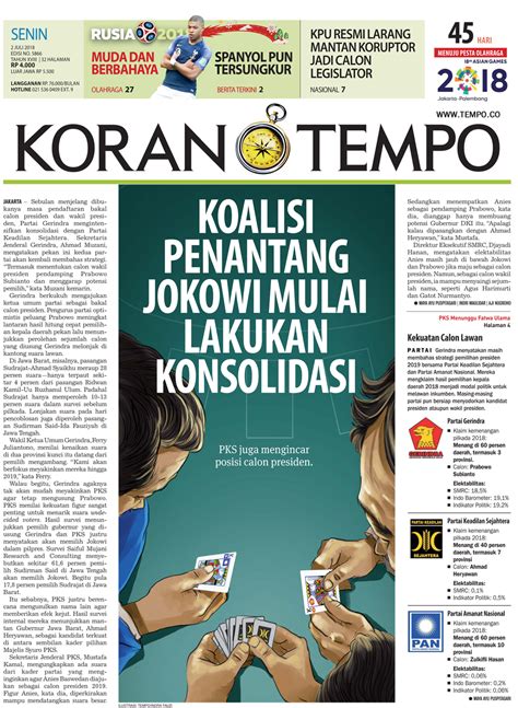 Berita Ekonomi Dan Bisnis Koran Tempo Edisi 2018 07 02cari Angin