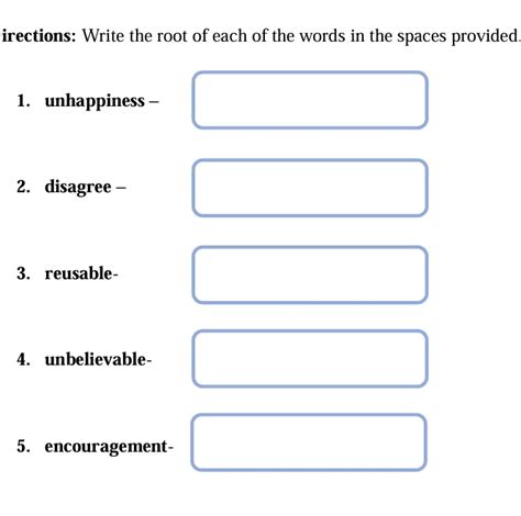 Irections Write The Root Of Each Of The Words StudyX