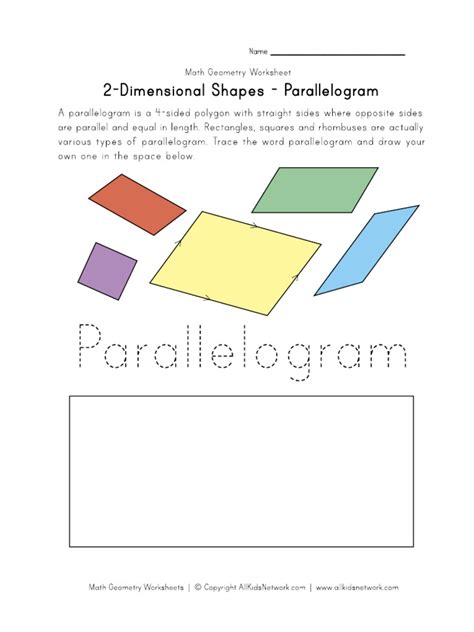 Math 2d Shapes Parallelogram Pdf