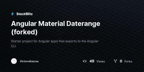 Angular Material Daterange Forked Stackblitz