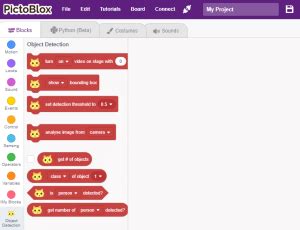 Object Detection Blocks Python Functions Projects PictoBlox Extension
