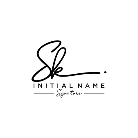 Letter Sk Signature Logo Template Vector 20426901 Vector Art At Vecteezy