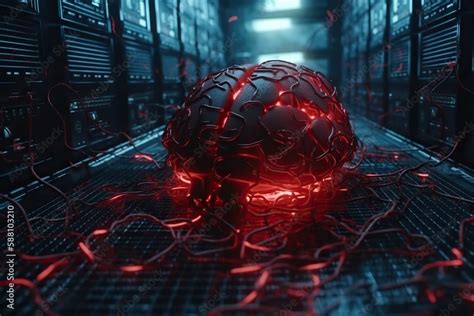 Evil Ai Brain In Data Center Danger Of Strong Artificial Intelligence
