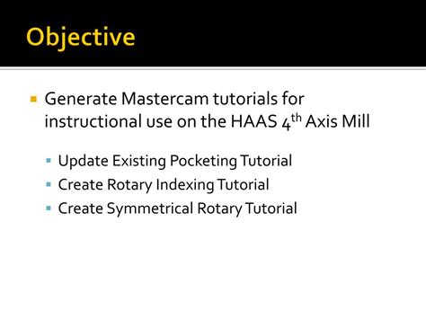 Ppt Mastercam Tutorials For Rotary Indexing On Haas 4 Th Axis Mill Powerpoint Presentation