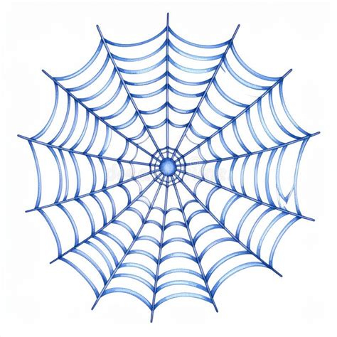 Blue Spiderweb Illustration Circular Pattern Design Stock Illustration