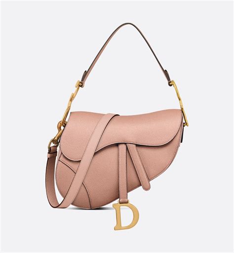 Saddle Bag With Strap Plum Grained Calfskin Dior