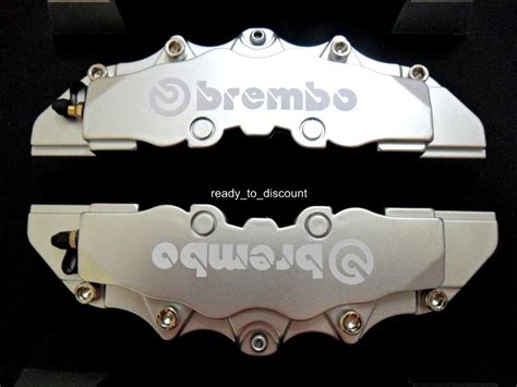 Silver Brembo Style Brake Caliper Covers Kit Pc Front Rear Ebay